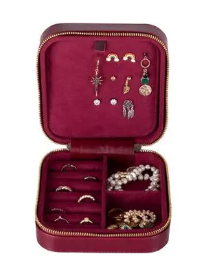 LEATHERE Luxury Travel Jewelry Box – Palermo - Red