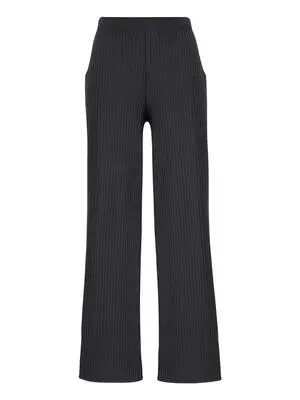 SALANIDA Vera Wide Leg Ribbed Pants - Black