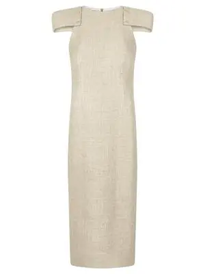 F.J.K BY FARAH KADHIMI Golden Silk Maxi Dress - Gold