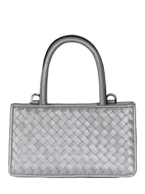 F3ROG BY RANA Woven Leather Crossbody Piraye Bag - Silver