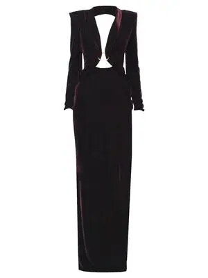 ANGELIKA JOZEFCZYK Glam Witch Velvet Gown With Gold Hoops - Brown