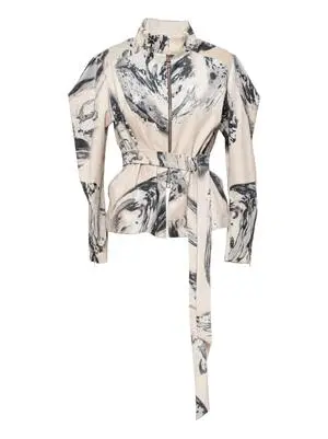 ARTISTA Silver Crystal Corduroy Shirt Jacket - Gray