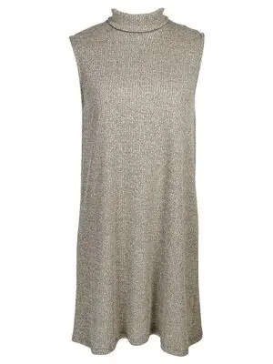 JENNAFER GRACE Oatmeal Mockneck Tank Mini Dress - Grey