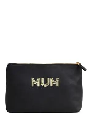 VIDA VIDA Mum Luxury Leather Wash Bag - Black