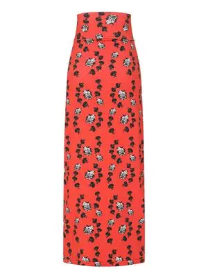 SOPHIE CAMERON DAVIES Floral Maxi Jersey Skirt - Red