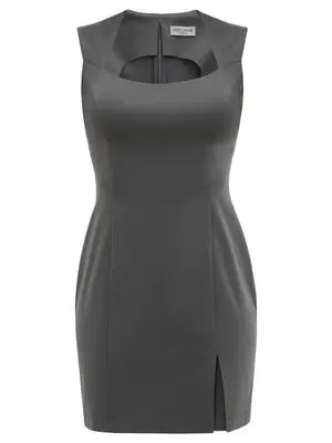 HER CIPHER Essential Mini Dress- Poppyseed - Grey