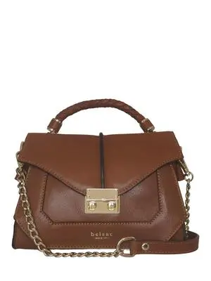 BELSAC Flore, Cognac Leather Shoulder Bag - Brown