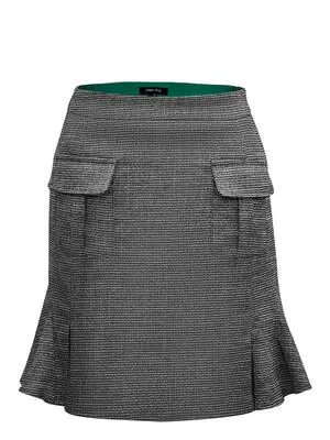 SMART AND JOY Short Skirt With Patch Pockets And Wide Ruffle - Silver