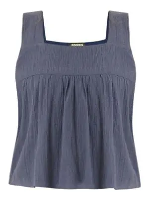 KNOWN SUPPLY Organic Gauze Tank Oaklee Lead - Grey