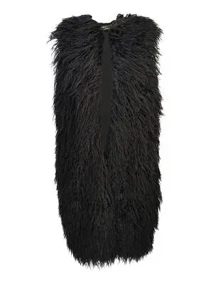 JENNAFER GRACE Faux Fur Vest - Black
