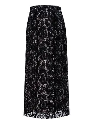 L2R THE LABEL Lace Amal Draped Skirt - Black