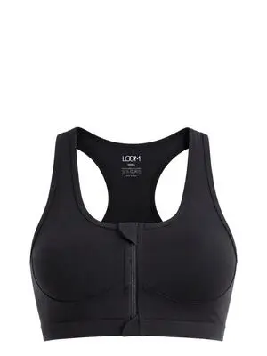 LOOM ARCHIVES Day Flow Zip Up Sports Bra - Black