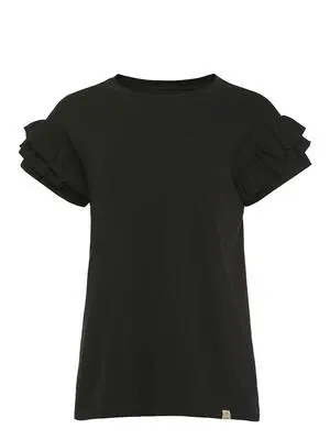 LOVETRUST Ella Ruffle Sleeve Tee - Black