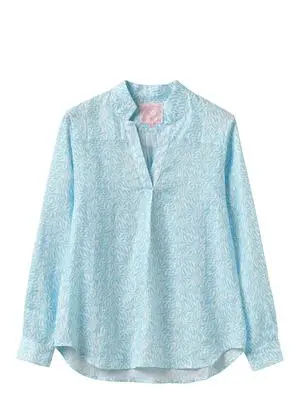 PINK HOUSE Linen Kim Shirt Sealeaf - Blue