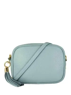 APATCHY LONDON The Tassel Pale Leather Crossbody Bag Blue