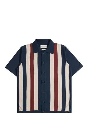 FAR AFIELD Velzy Simple Stripe Knit Shirt - Blue