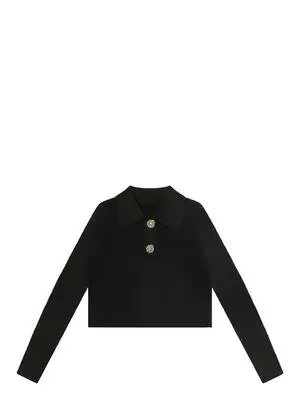 ROCH PEREL Roch Perel Knit Crystal Top Black/silver