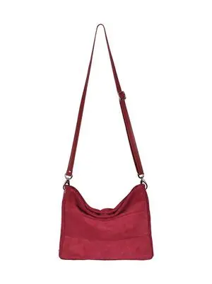 OWEN BARRY Suede Crossbody Bag Passion Red Marizion - Pink