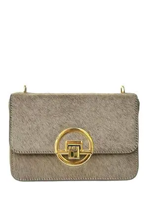APATCHY LONDON Neutrals The Tilly Sand Hair-on Leather Bag Black