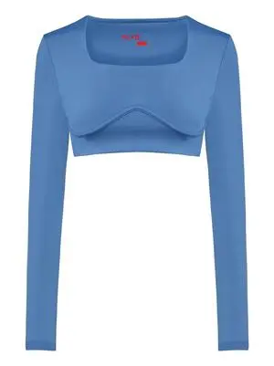 PCFG Free Heaven Long Sleeve Crop Top Coronet - Blue