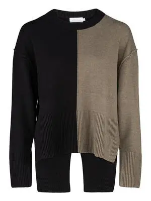 DREF Pluto Fitted Sweater Black / Olive Branch - Black/green