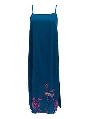 JANARA JONES Koi Fish Print Satin Cami Top - Blue