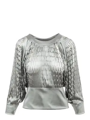 SILVIA SERBAN Laser Cut Blouse - Silver