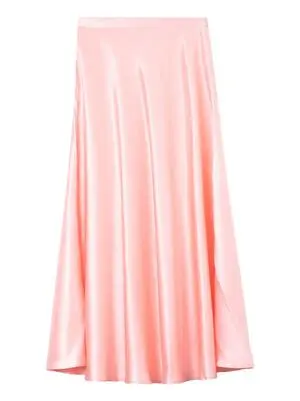 BEL CASHMERE Victoria Silk Skirt In Peach - Orange