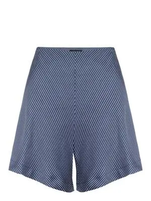LAHIVE Asha Bias Cut Stripe Shorts - Blue