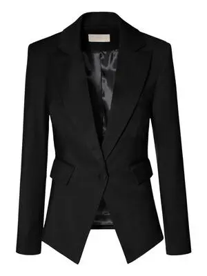 AGGI BY HALEWSKI Angela Rich Single Breasted Feminine Blazer - Black