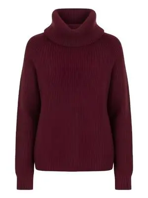 THE GT ATELIER Neutrals / Cozy Burgundy Turtleneck Knit Sweater - Red