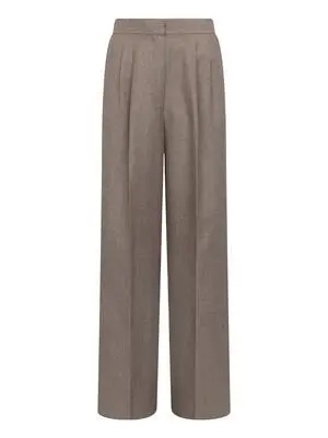 TRIONA Neutrals / Taupe Irish Linen Bridget Trousers - Brown