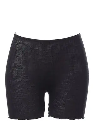 AROMATIQUE Ribbed Wool Shorts - Black