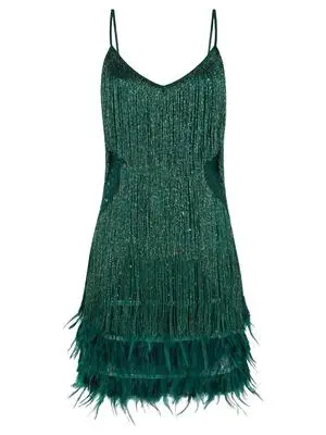 PRETTY ECCENTRIC Hundred Watt Tassel Dress - Green