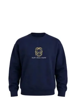 NOOLTRENDS Gold Lion Embroidered Sweatshirt Gender Neutral - Blue