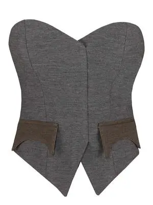 VESTIAIRE D'UN OISEAU LIBRE Neutrals Wool Corset - Brown/gray