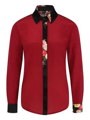 SOPHIE CAMERON DAVIES Burgundy Classic Silk Shirt - Red