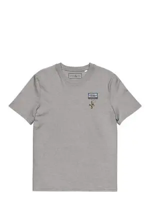ANCHOR & CREW Heather Cassette Monkey Organic Cotton Embroidered T-shirt - Grey