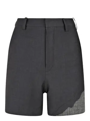 BOUTIQUE KAOTIQUE Shorts With Knitted Details - Grey