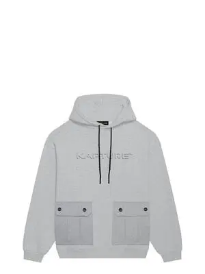 KAPTURE Travel Logo-print Pocket Hoodie - Grey