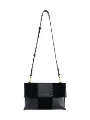 ORANGE CUBE Square Stitch Messenger Bag - Black