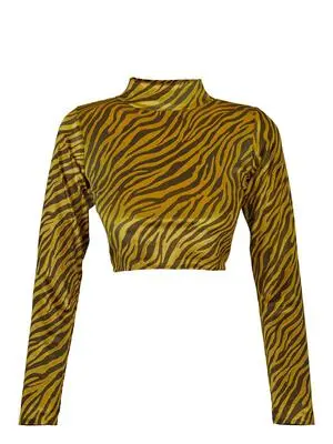 ARIANA BESTEPE Zebra Crop Top - Black