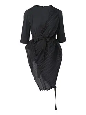 LARISA DRAGNA Cotton Blouse With A Pleated Ruffle Zoe - Black