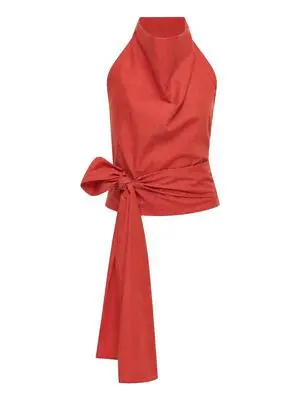 MIRIMALIST Azur Top Linen - Red
