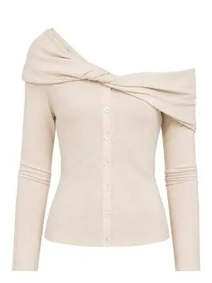 Carmen Says Tender Off Shoulder Jersey Top - White