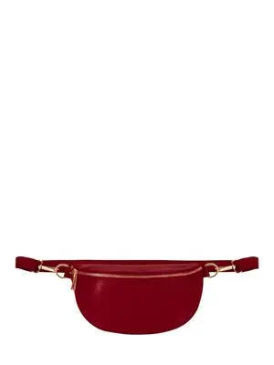 BETSY & FLOSS Crossbody Waist Bag In Italian Leather - Red