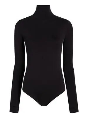 Commando Prima Ballet Turtleneck Bodysuit With Thumbholes - Black