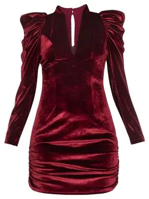 ANGELIKA JOZEFCZYK Velvet Burgundy Dress Diana - Red