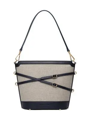 OWLISH STUDIO Glacier Canvas Vegan Leather Bucket Bag Deep Navy - Blue