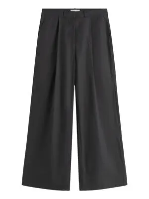 THINKING MU Wide Leg Patty Pants - Blue